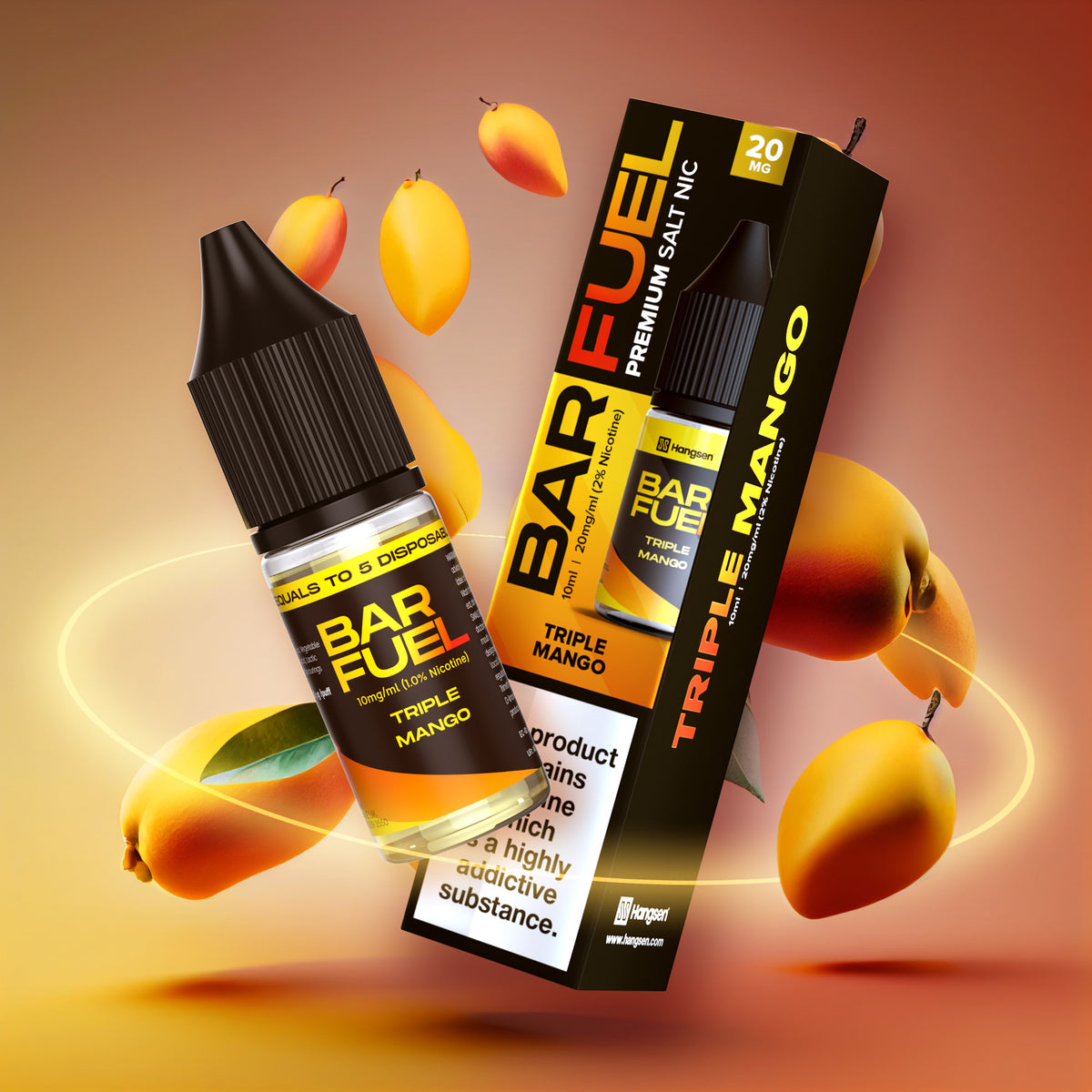 Hangsen Bar Fuel Triple Mango 10 ml 50:50 Nic Salts E-Liquid - Hangsen ...